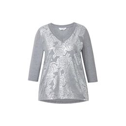 MIAMODA Shirt Damen Gr&ouml;&szlig;e XXL grau / graumeliert / silber