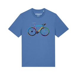 Watapparel T-Shirt ' Fahrrad by night ' Herren Gr&ouml;&szlig;e XXL hellblau / mischfarben