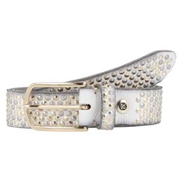 b.belt G&uuml;rtel 'Zoe' Damen Gr&ouml;&szlig;e 75 gold / silbergrau / wei&szlig;
