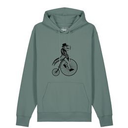 Watapparel Sweatshirt 'T-Rex auf Fahrrad' Herren Gr&ouml;&szlig;e S gr&uuml;n / schwarz