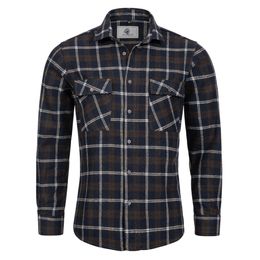 Rock Creek Hemd Herren Gr&ouml;&szlig;e XXL navy / braun / wei&szlig;