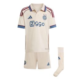 adidas Performance Trainingsanzug 'Ajax 25/26' Jungen Gr&ouml;&szlig;e 98 beige / navy / rot