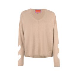 LIEBLINGSST&Uuml;CK Lieblingsst&uuml;ck Pullover 'Linka' Damen Gr&ouml;&szlig;e M beige / wei&szlig;