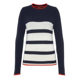 HECHTER PARIS Pullover Damen Gr&ouml;&szlig;e XS/S navy / feuerrot / wei&szlig;