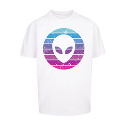 F4NT4STIC T-Shirt 'Alien Kopf' Herren Gr&ouml;&szlig;e S aqua / lila / pink / wei&szlig;