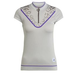 adidas by Stella McCartney Sportshirt 'TrueNature' Damen Gr&ouml;&szlig;e M grau / basaltgrau / lila