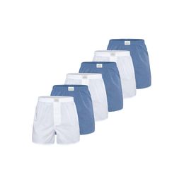 Lakeford & Sons Lakeford & Sons Boxer ' American Boxershorts 6-Pack in klassischen Designs ' Herren Gr&ouml;&szlig;e S blau / wei&szlig;