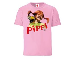 logoshirt T-Shirt 'Langstrumpf & Herr Nilsson' Jungen Gr&ouml;&szlig;e 104 rosa
