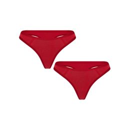 Albero Natur String '2er Pack-Damen Bio Baumwoll Tanga-Slip' Damen Gr&ouml;&szlig;e M rot