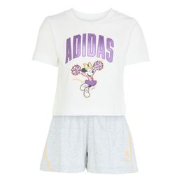 adidas Sportswear Trainingsanzug 'Adidas x Disney Minnie Mouse' M&auml;dchen Gr&ouml;&szlig;e 110 hellgrau / lila / schwarz / wei&szlig;
