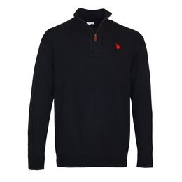 U.S. Polo Assn. Pullover 'Half Zip' Herren Gr&ouml;&szlig;e XL blutrot / schwarz