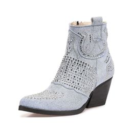 Inuovo Stiefelette Damen Gr&ouml;&szlig;e 41 blue denim / silber Winterschuhe