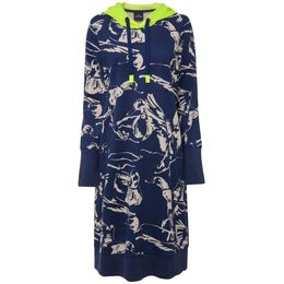 Lauras&oslash;n Kleid Damen Gr&ouml;&szlig;e 46 blau / neongr&uuml;n / wei&szlig; Winterkleid