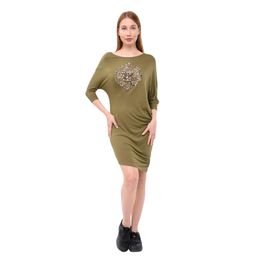 Home Store Kleid 'Leo' Damen Gr&ouml;&szlig;e 40 sand / schilf / schwarz / wei&szlig; Winterkleid