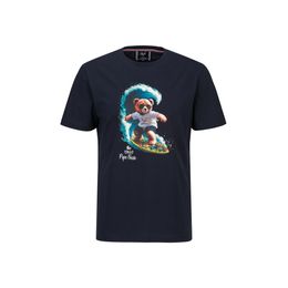 19V69 Italia T-Shirt 'Rafael Pipe' Herren Gr&ouml;&szlig;e S blau / navy / braun / wei&szlig;