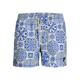 Jack & Jones Jack & Jones Badeshorts 'JPSTMaui' Herren Gr&ouml;&szlig;e S royalblau / grau / wei&szlig;