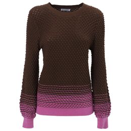Influencer Pullover Damen Gr&ouml;&szlig;e M braun / fuchsia