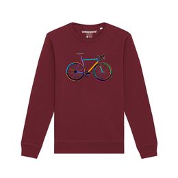 Watapparel Sweatshirt ' Fahrrad by night ' Herren Gr&ouml;&szlig;e M mischfarben / burgunder