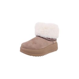 Ital-Design Boots Damen Gr&ouml;&szlig;e 41 hellbeige / brokat / dunkelbraun Winterschuhe