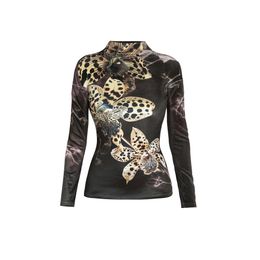 JIORO Bluse 'LEO ORCHID' Damen Gr&ouml;&szlig;e XL schwarz
