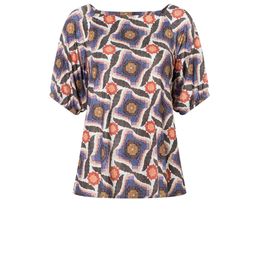 ana alcazar Shirt 'Dryla' Damen Gr&ouml;&szlig;e XXL beige / blau / anthrazit / orange