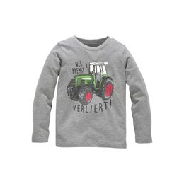 Kidsworld Shirt Jungen Gr&ouml;&szlig;e 92/98 graumeliert / gr&uuml;n / rot / wei&szlig;