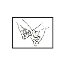 Liv Corday Bild 'Pinky Promise' Herren Gr&ouml;&szlig;e 30x40 schwarz / wei&szlig;