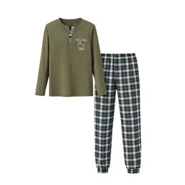 Loreza Schlafanzug 'Jungen Pyjama Elijah' Jungen Gr&ouml;&szlig;e 152/158 dunkelgr&uuml;n