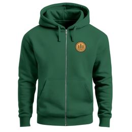 Neverless Sweatjacke 'B&auml;ume Badge' Herren Gr&ouml;&szlig;e XXL gr&uuml;n