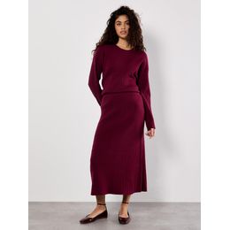 Apricot Fine Knit Cable Midi Skirt ' ' Damen Gr&ouml;&szlig;e 34 bordeaux