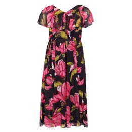 Yoek Kleid Damen Gr&ouml;&szlig;e 38/40 braun / gelb / pink / schwarz Winterkleid