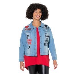Angel of Style Jacke Damen Gr&ouml;&szlig;e 4XL hellblau / rot / schwarz