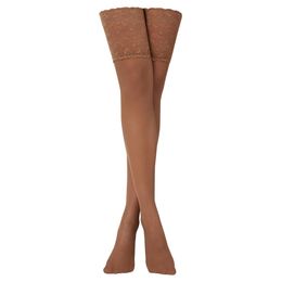 CALZEDONIA Halterlose Str&uuml;mpfe Damen Gr&ouml;&szlig;e M/L hellbraun