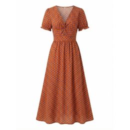 Cupshe Sommerkleid 'CAA05A5B238SK' Damen Gr&ouml;&szlig;e 42 orange Winterkleid