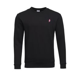 Mikon Sweatshirt 'Eis' Herren Gr&ouml;&szlig;e M hellbraun / pink / schwarz
