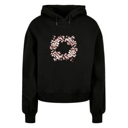 F4NT4STIC Hoodie 'Rosa Fr&uuml;hlings Blukranz Dekor' Damen Gr&ouml;&szlig;e S pink / schwarz / wei&szlig;