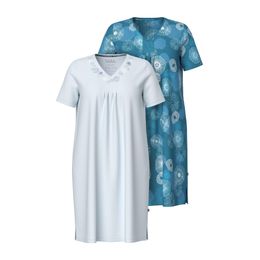 Ulla Popken Nachthemd Damen Gr&ouml;&szlig;e 5XL/6XL cyanblau / himmelblau / pastellblau / hellblau