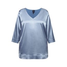 Ulla Popken Bluse Damen Gr&ouml;&szlig;e M/L blau