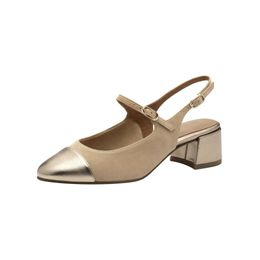 Tamaris Slingpumps Damen Gr&ouml;&szlig;e 36 hellbraun / gold