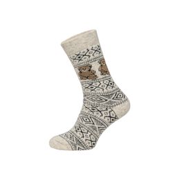 Homeofsocks Socken 'HOSTeddy' Damen Gr&ouml;&szlig;e 39/42 ecru