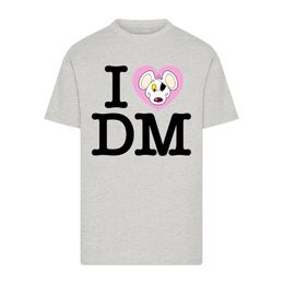 F4NT4STIC Shirt 'Danger Mouse I Love DM' Herren Gr&ouml;&szlig;e XXL grau / rosa / schwarz