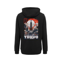 Oldskull Sweatshirt 'Tokyo Skyline Manga Graphic' Herren Gr&ouml;&szlig;e S rot / schwarz / wei&szlig;