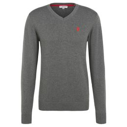 U.S. Polo Assn. Pullover Herren Gr&ouml;&szlig;e M dunkelgrau / neonrot