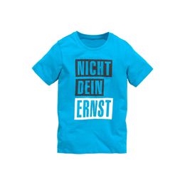 Kidsworld T-Shirt Jungen Gr&ouml;&szlig;e 140/146 blau / schwarz / wei&szlig;
