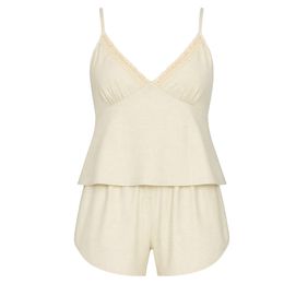C&city Set: Shorts und Top Damen Gr&ouml;&szlig;e M beige