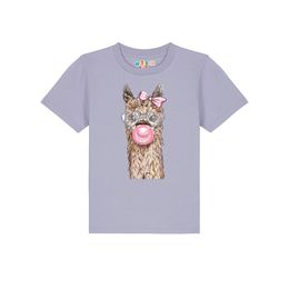 Watabout.kids T-Shirt 'Alpaka' M&auml;dchen Gr&ouml;&szlig;e 152/158 braun / flieder / hellpink