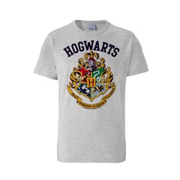 logoshirt T-Shirt 'Harry Potter - Hogwarts' Damen Gr&ouml;&szlig;e S grau