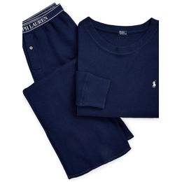 Polo Ralph Lauren Pyjama 'Club Waffle' Damen Gr&ouml;&szlig;e XXS navy / wei&szlig; Winterkleid