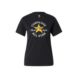 Converse T-Shirt 'FLORAL CHUCK TAYLOR' Damen Gr&ouml;&szlig;e L gelb / schwarz / wei&szlig;