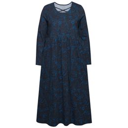Ulla Popken Kleid Damen Gr&ouml;&szlig;e 50/52 navy / hellblau Winterkleid